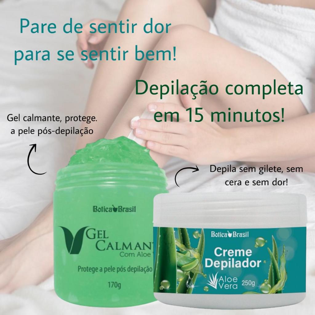 Kit Depilador Creme e Gel Calmante depilatório do corpo e rosto ...