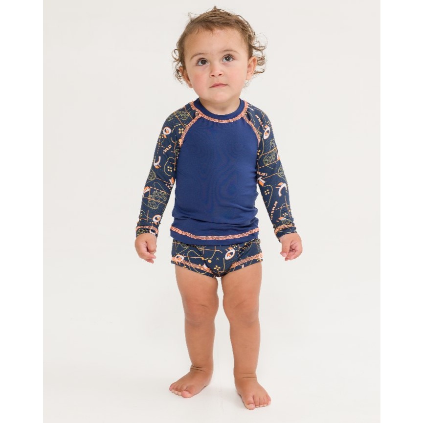 Conjunto Sunga Boxer Infantil e Blusa Térmica Proteção UV 50+ Menino ...