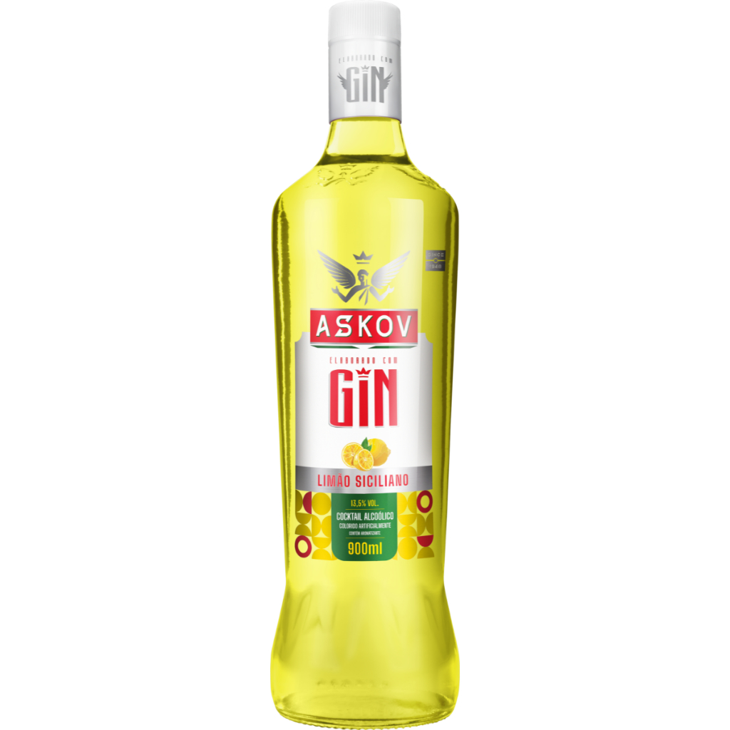Bebida Gin Askov Cocktail De Limão Siciliano 900ml | Shopee Brasil