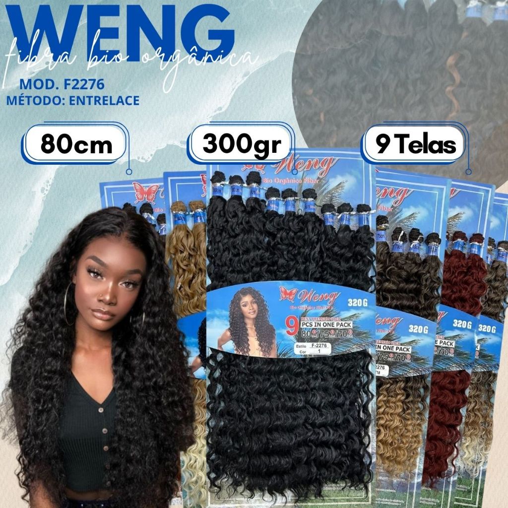 Cabelo Cacheado Bio Orgânico Weng 80cm 300gr 9 Telas - Mega Hair ...