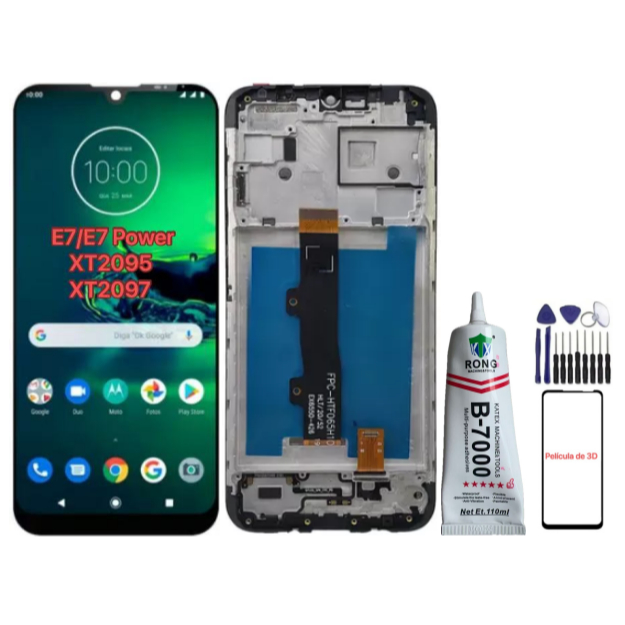 Tela Frontal Touch Display Compativel E7 / E7 Power Xt2097 Xt2095 Sem Aro / Com Aro | Shopee Brasil