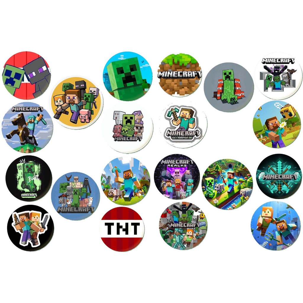 Bottons Minecraft 5 Unidades Broche Gamer Pin Buttons | Shopee Brasil