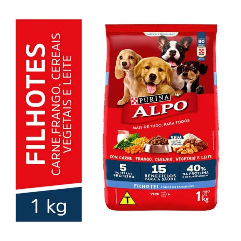 Ração alpo Purina filhote 1kg | Shopee Brasil