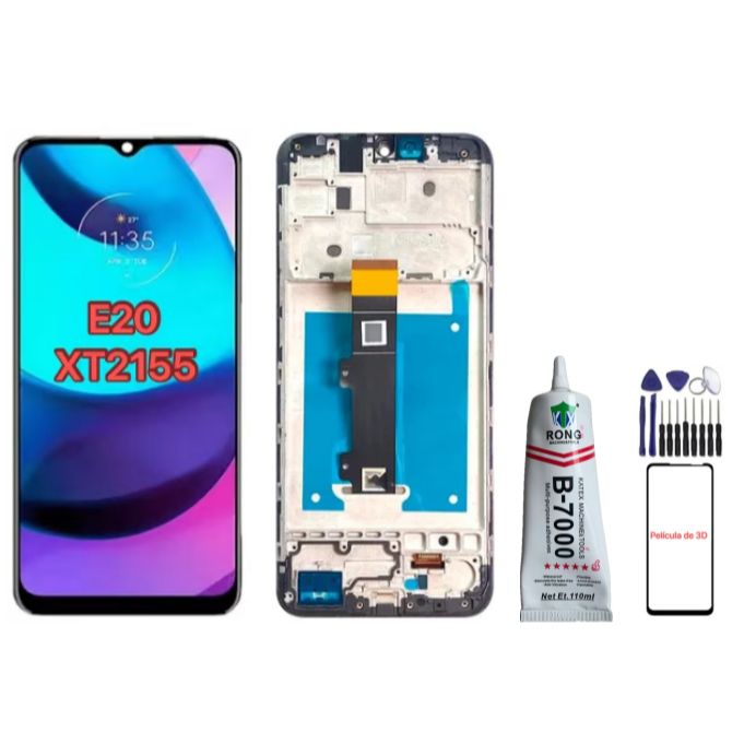 Tela Frontal Touch Display Compativel E20 XT2155 Sem Aro E Com Aro A Pronta Entrega | Shopee Brasil