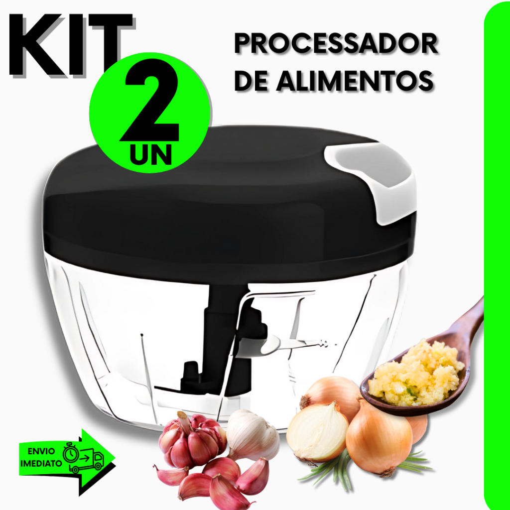 Kit 2 Processador de Alimentos 3 Lâminas em Inox do Chef Profissional P ...