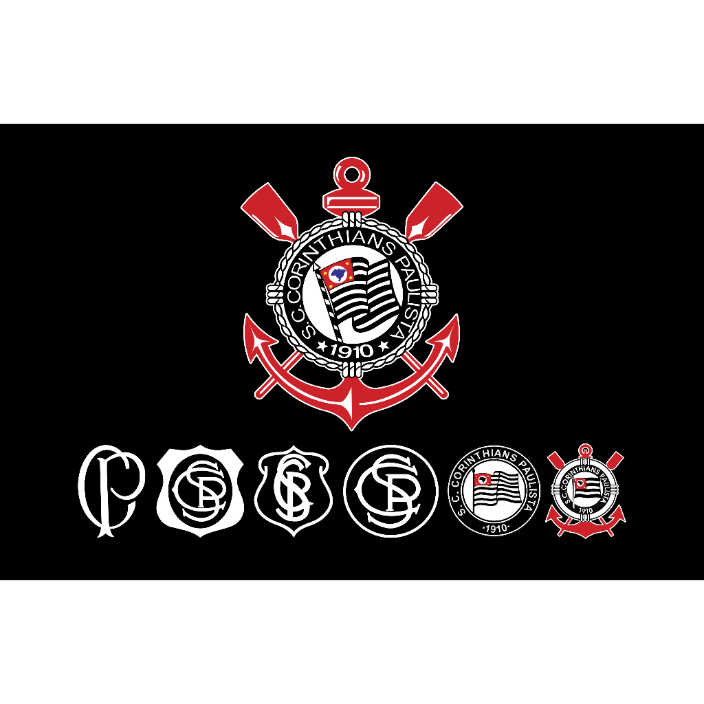 Bandeira Do Corinthians Escudos 2,20m x 1,50m Em Tecido Oxford | Shopee ...