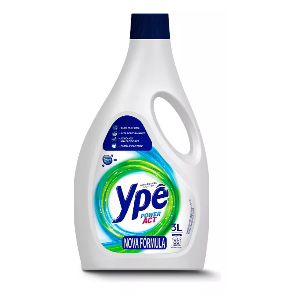 Lava Roupas Líquido Ypê Power Act 3 Litros | Shopee Brasil