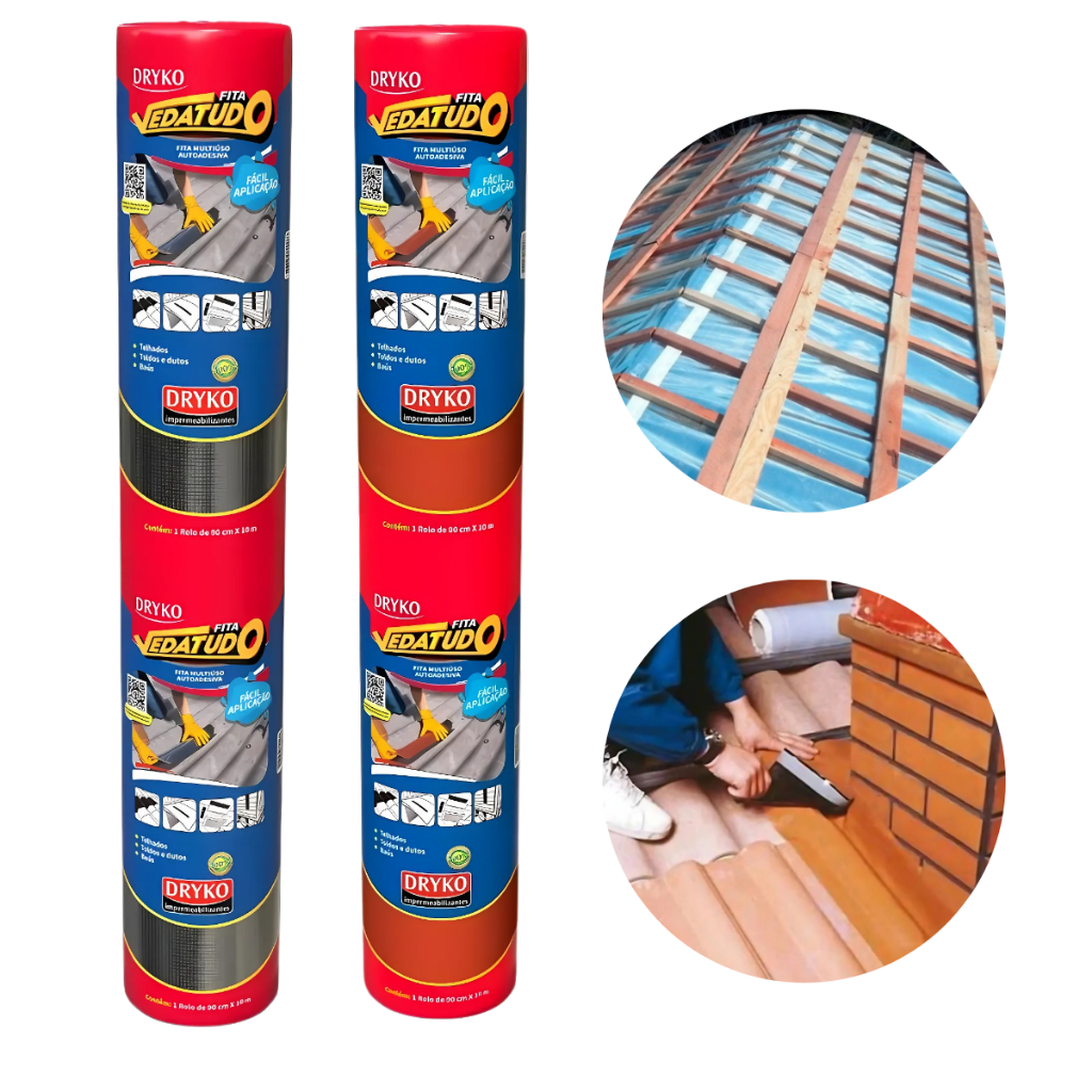 Drayco Manta Asflatica Fita Para Vedação 10m X 90cm | Shopee Brasil