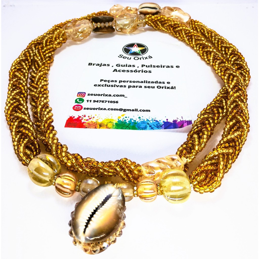 Brajá Oxum 7 Fios (Linha Luxo) fios de conta - umbanda - candomblé ...
