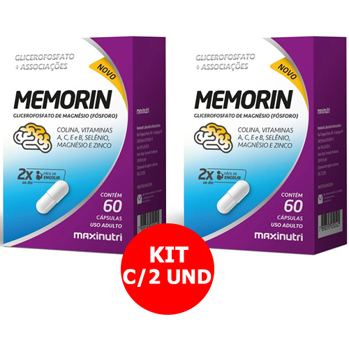 KIT C/2 MEMORIN (FÓSFOTO+VITAMINAS) MAXINUTRI C/60 CAPS | Shopee Brasil