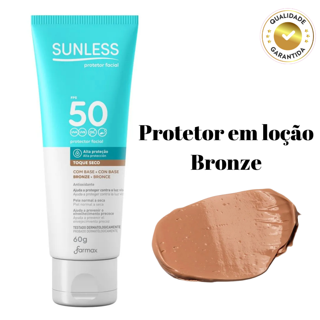 Protetor Solar em Bastão com Cor Facial Stick ou Loção FPS 50 Facial ...