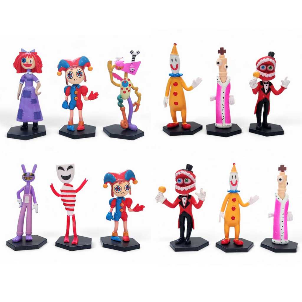 Kit C/6 Bonecos Circo Digital Pvc 10cm Coleção. | Shopee Brasil
