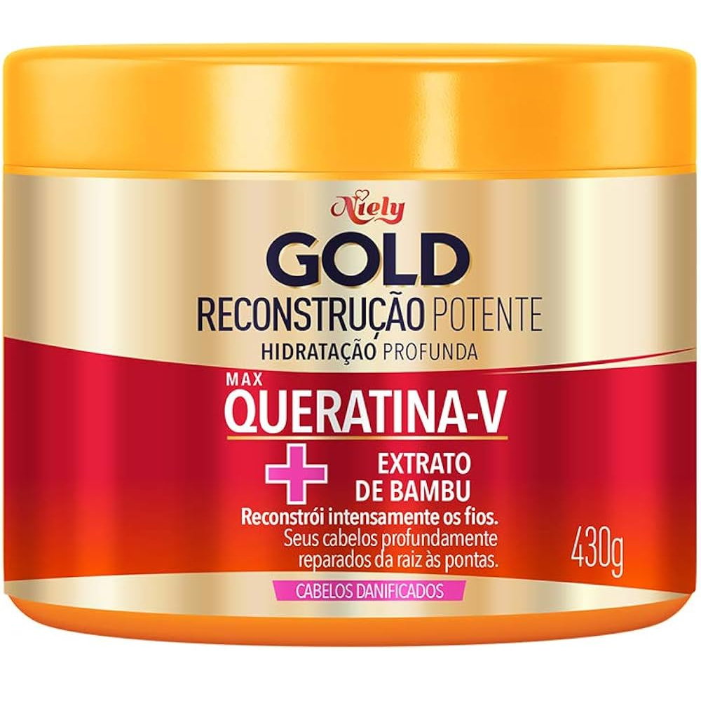 Creme de Tratamento Niely Gold Reconstrução Potente Queratina 430g ...