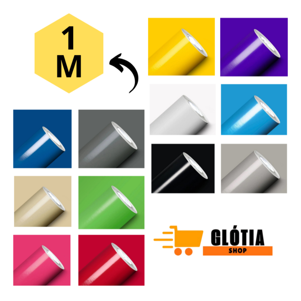 Adesivo Vinil Colorido A Prova D'água Envelopamento, Plotagem Geral 1 Metro | Shopee Brasil