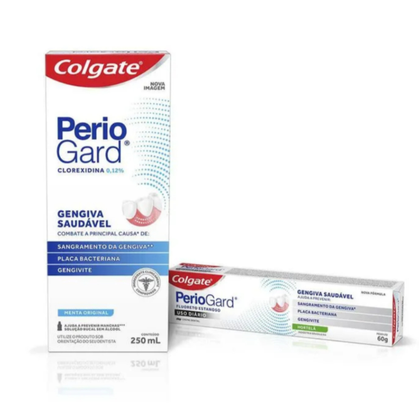 Kit Colgate Periogard Enxaguatorio Bucal Menta Original Sem Alcool ...