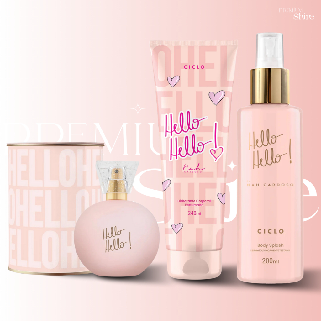 Hello Hello Nah Cardoso Ciclo Kit Body Splash 200ml + Creme Hidratante 240ml + Perfume 100ml ...
