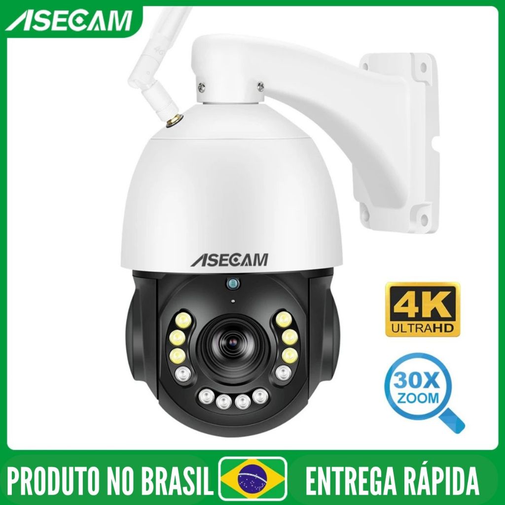Câmera Asecam Ip Onvif Poe 4k Zoom 30x Wi-fi Ptz 360o | Shopee Brasil