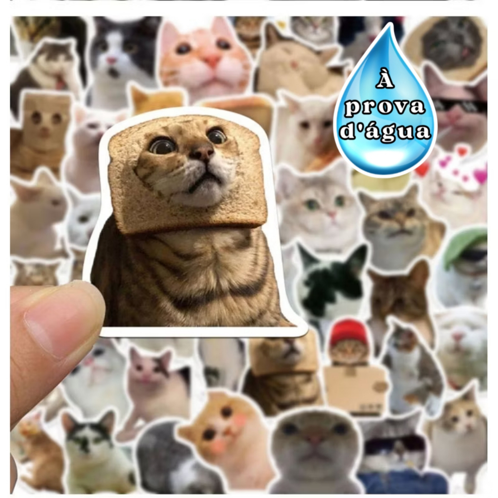 Gatos Meme adesivos impermeável 25/50pcs stickers | Shopee Brasil