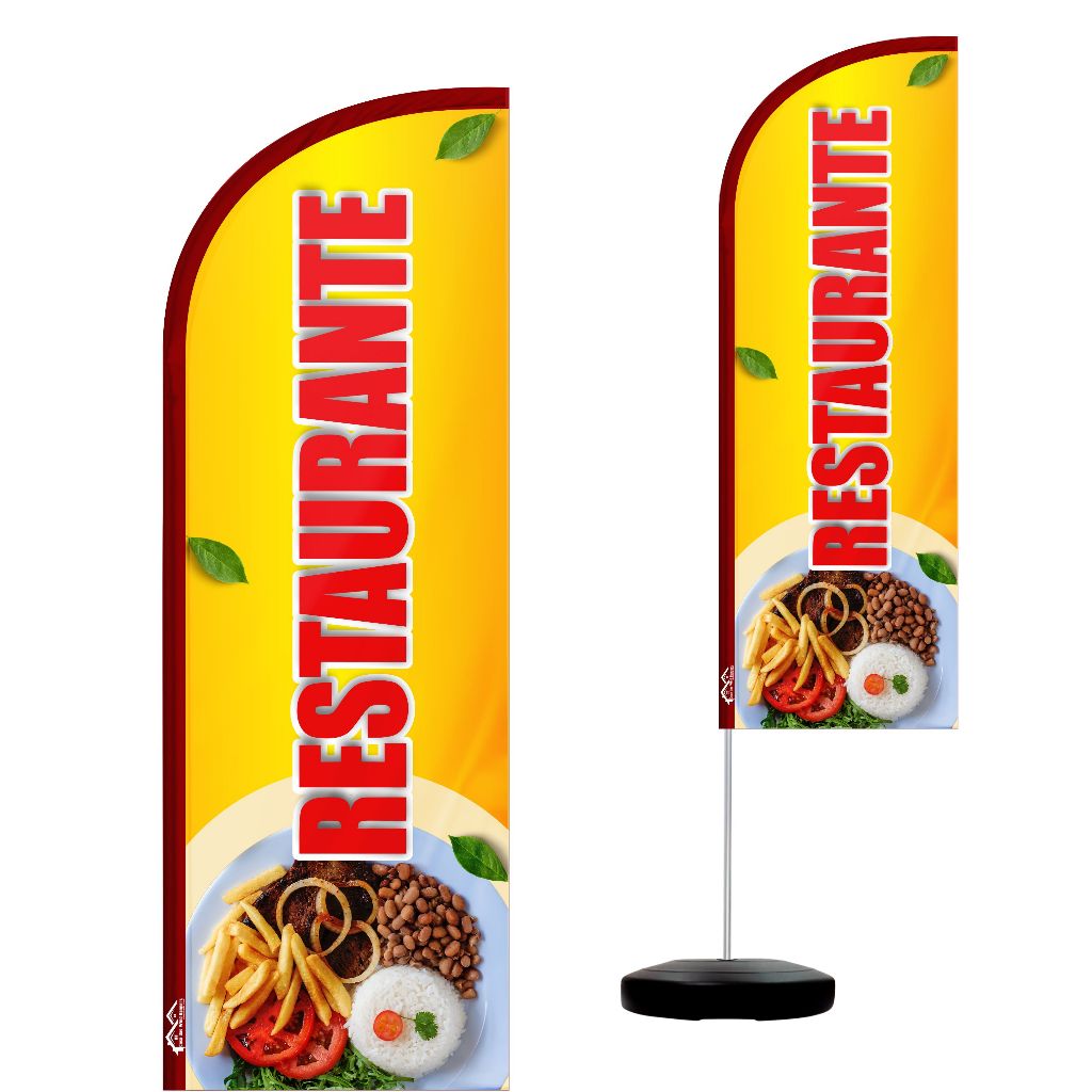 Wind Banner Completo 2,10m Restaurante | Shopee Brasil