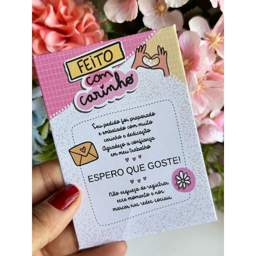 Cartão postal folheto Feito Com Carinho | Shopee Brasil
