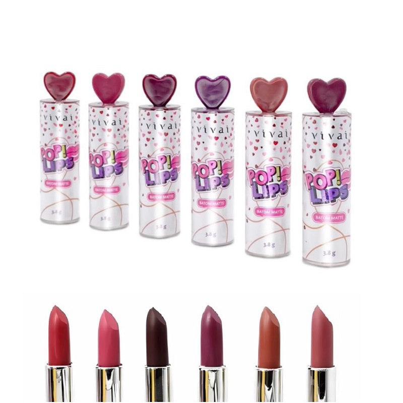 Batom Bastão Ultra Matte Pop Lips Vivai | Shopee Brasil