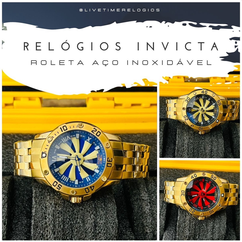 relogio invicta zeus speedwai turbine masculino banho de ouro 18k ...