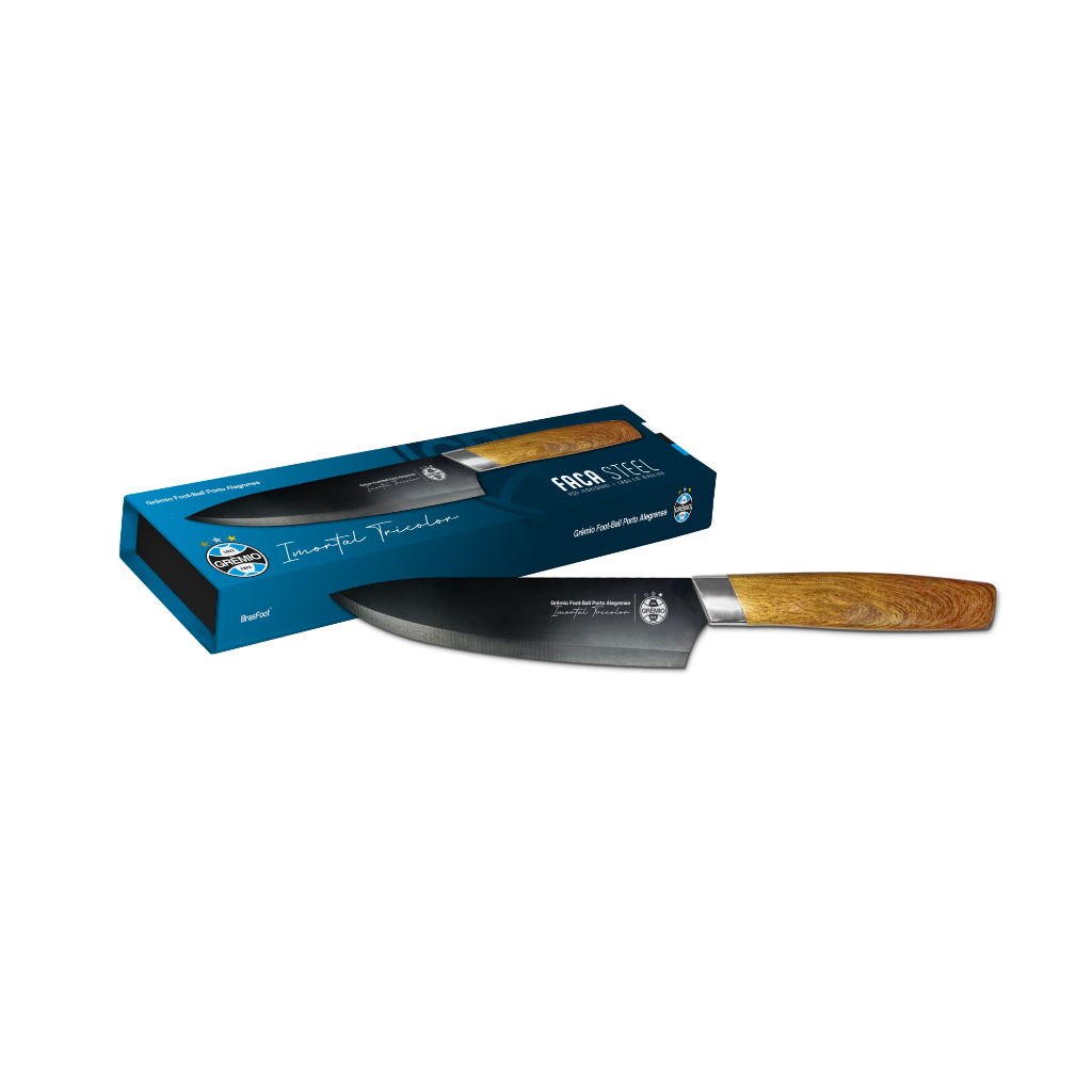 Faca Steel Grêmio Tricolor Gaúcho Aço Inox 8 Polegadas Black Cabo ...