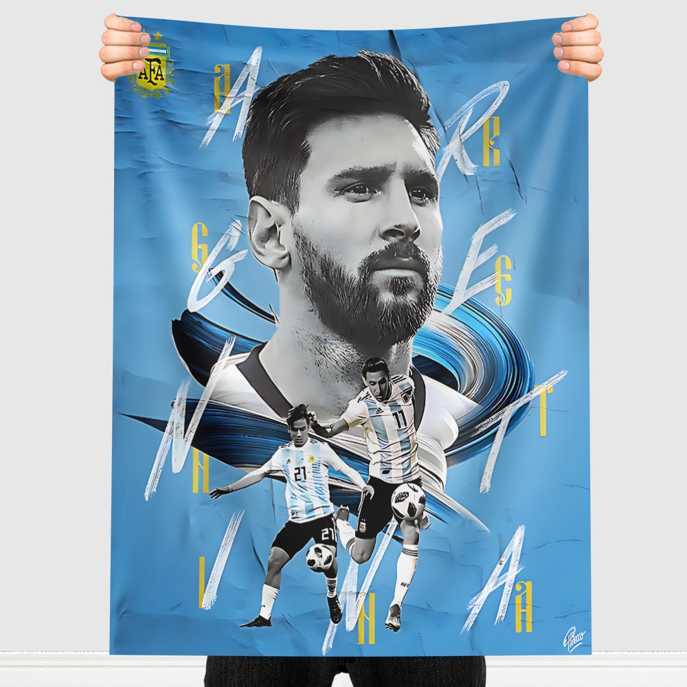 Bandeira Tecido De Parede Pano Estampado Banner Decoração Lionel Messi ...