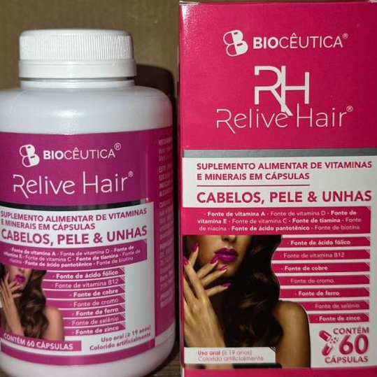 Cabelo, Pele e Unha - Relive Hair 60 Cap - O Suplemento Completo para ...