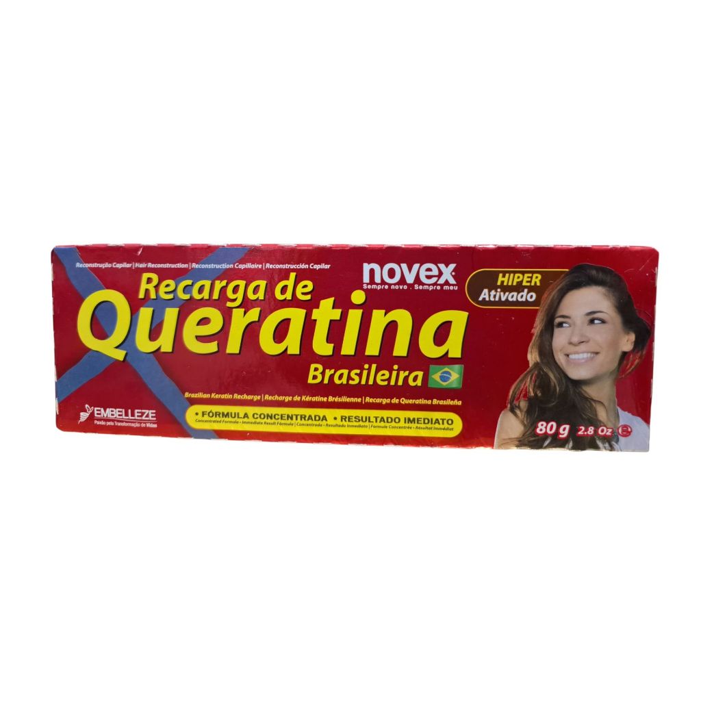 Reconstrutor Capilar Recarga De Queratina Brasileira Novex 80g ...