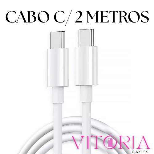 Cabo Tipo C 2 Metros Tipo C Dois Lados Para Cabo De Carga Rápida Cabo 60W | Shopee Brasil