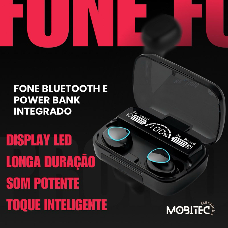 Fone Bluetooth com Display LED e Carregamento Integrado | Shopee Brasil