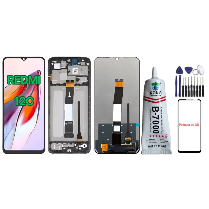 Tela Touch Display Lcd Compativel Xiaomi Redmi 12c Com Aro / Sem Aro- A ...