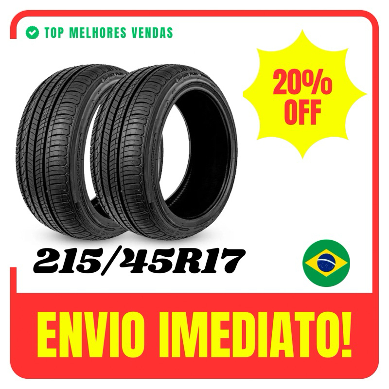 Kit com 2 Pneus 215/45R17 Linha Premium Remold + Bicos Com Garantia e ...