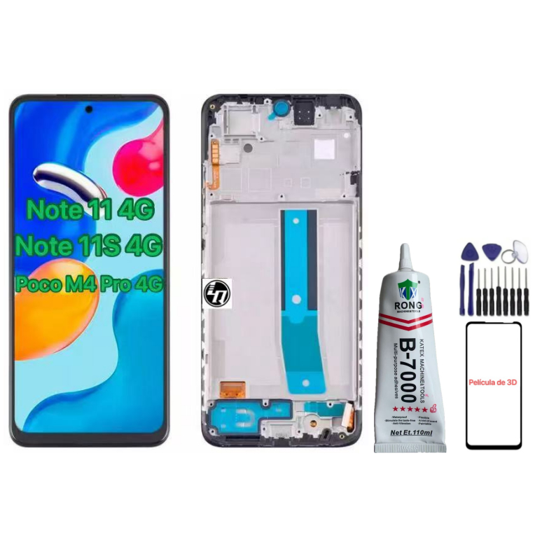 Tela Display Frontal Touch LCD Xiaomi Redmi Note 11 4G / Note 11s 4g / Poco M4 Pro 4G Incell ...