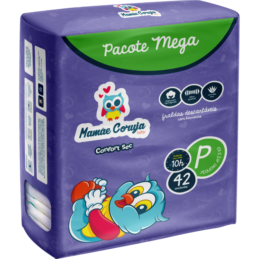 Fralda Mamãe Coruja | Escolha o Tamanho | P M G EG SEG | Fralda ...