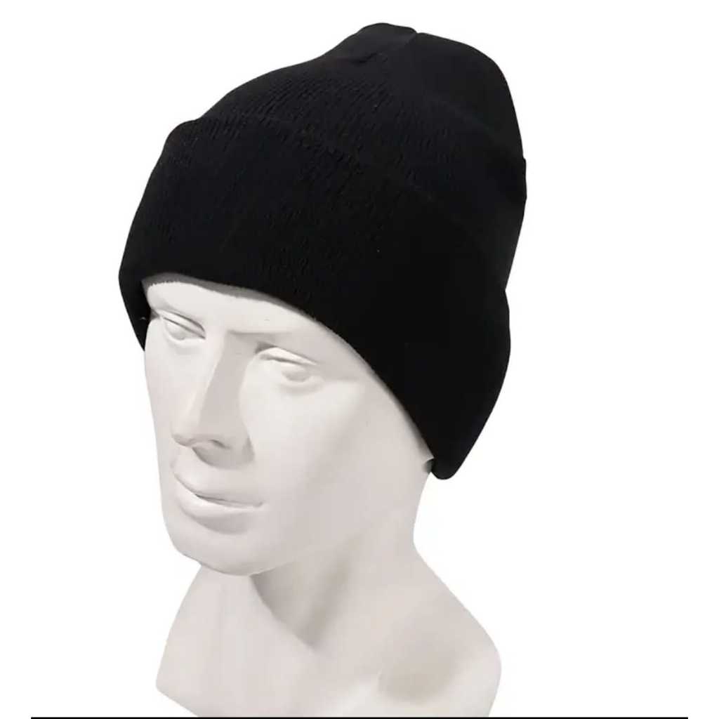 Touca de Lã Forrada Preta Lisa Juvenil Adulto.Touca Gorra para Inverno ...