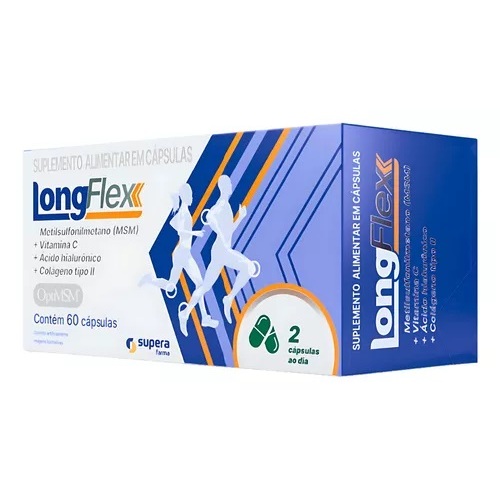 Longflex 60cp + 12cp grátis - suplemento alimentar - MSM+colageno+AC ...