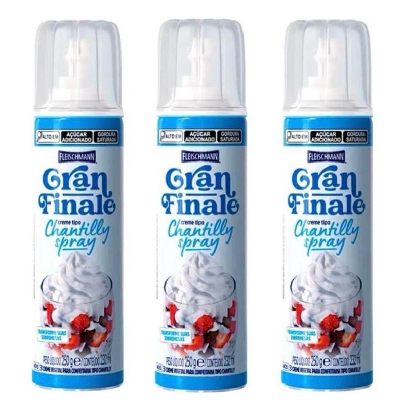 Kit 3 Chantilly Gran Finale Spray 250g | Shopee Brasil
