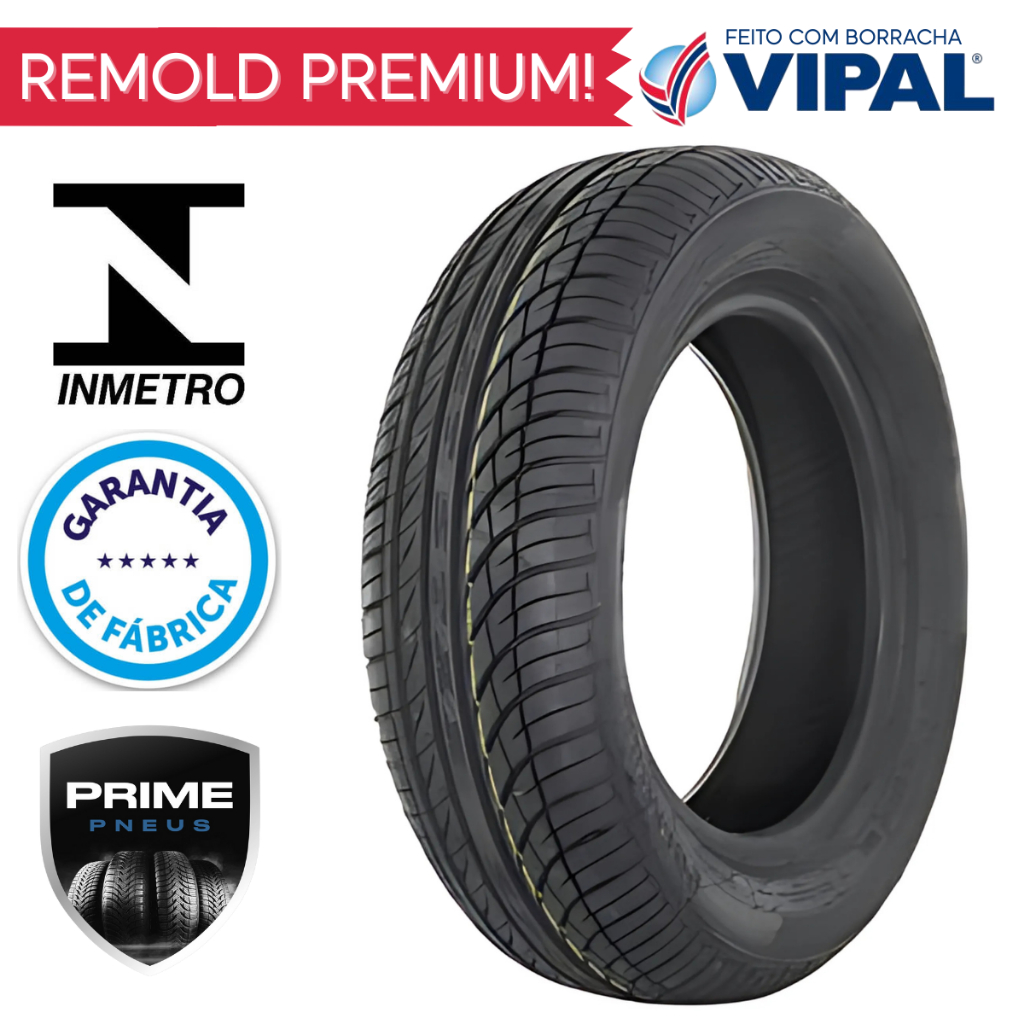 Pneu 175/65R/14 Remold Premium feito com borracha VIPAL + Garantia e selo do INMETRO | Shopee Brasil