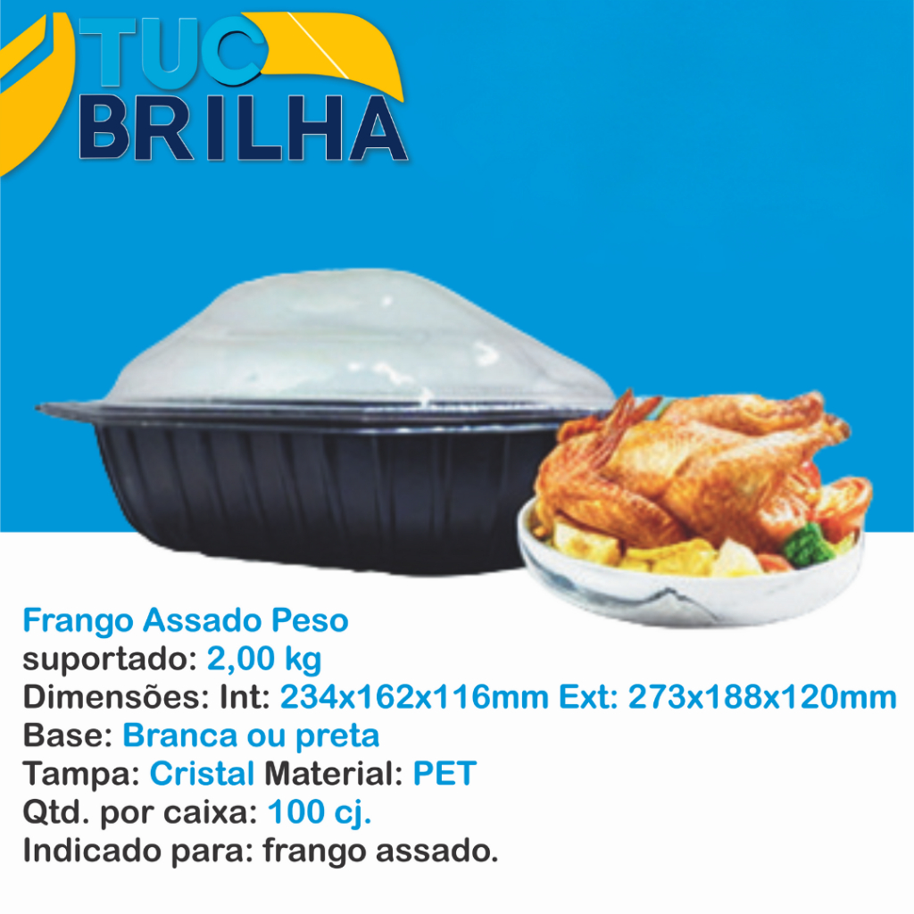 Embalagem para Frango Assado – 100 Unidades Resistentes a Temperatura ...