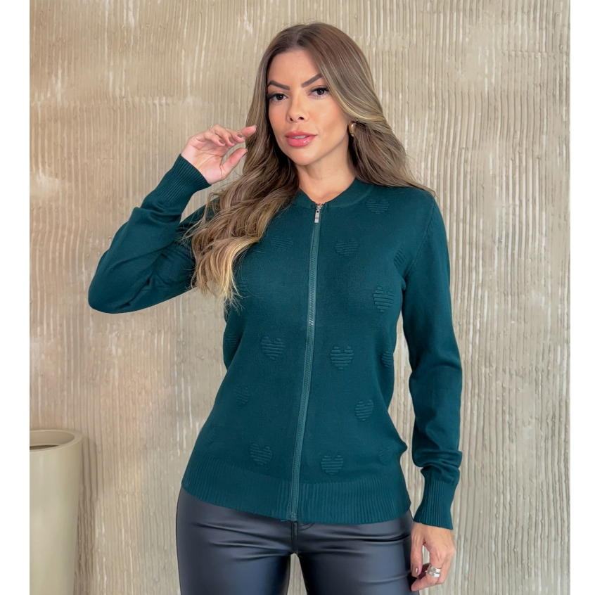 Casaco Feminina Modal Moletom Zíper Tricot Blusa Inverno 3RD SD2016 ...