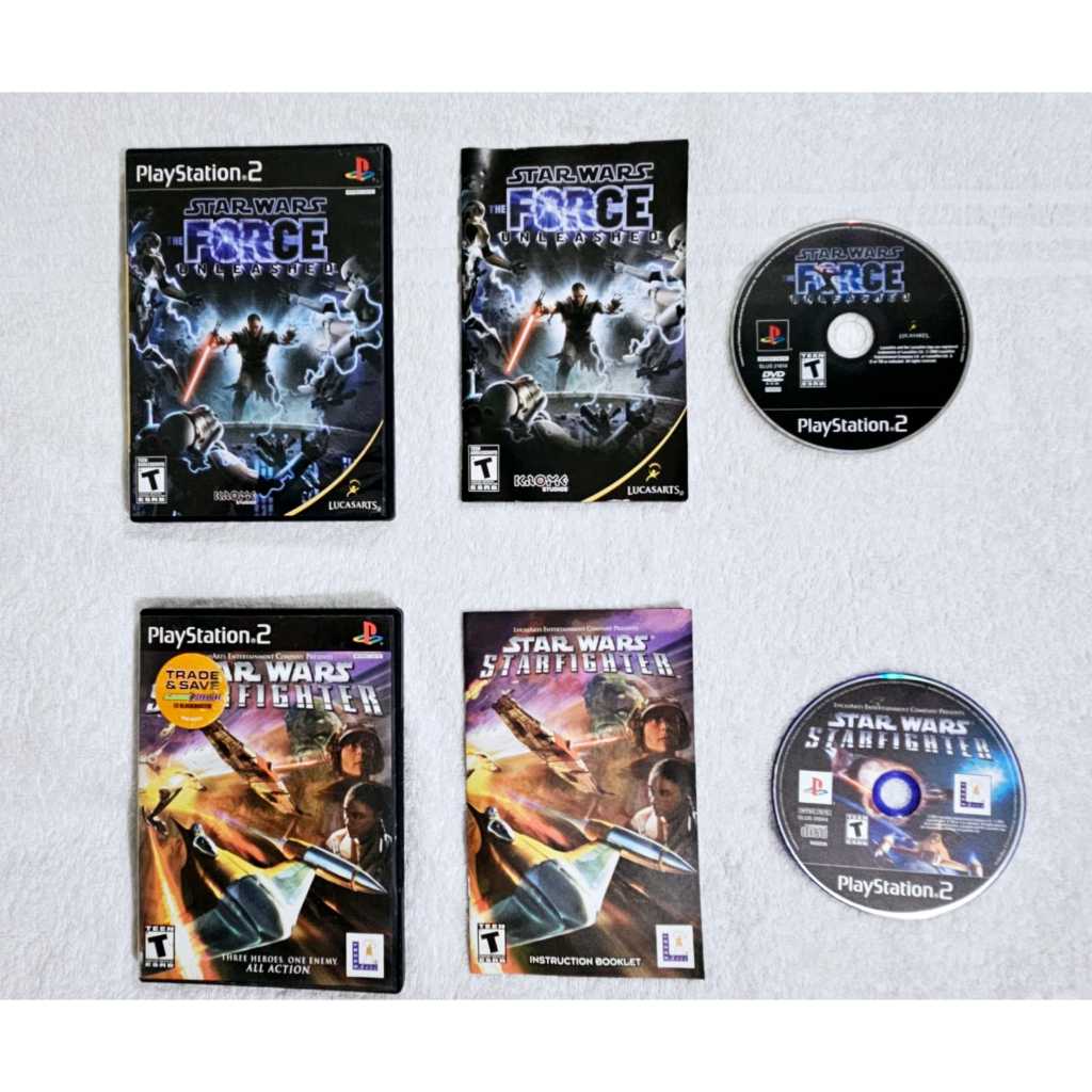 Playstation 2 Star Wars The Force Unleashed & Starfighter * NTSC * - Faz a Boa!