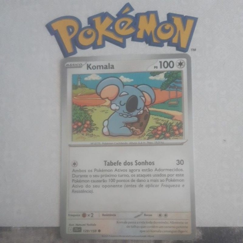 Carta Card Pokémon Komala | Shopee Brasil