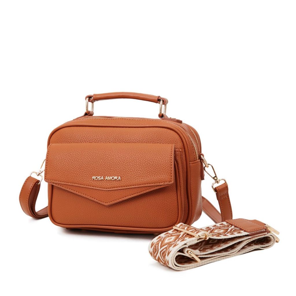 Bolsa Feminina Rosa Amora alça transversal grossa bordada tamanho médio ...