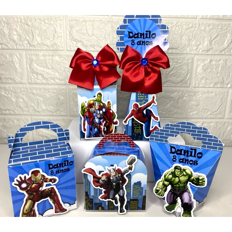 kit caixas personalizadas tema Vingadores personalizamos com bome e ...