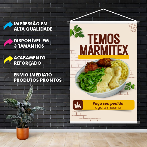 Banner temos Marmitex - 60x90cm | Shopee Brasil