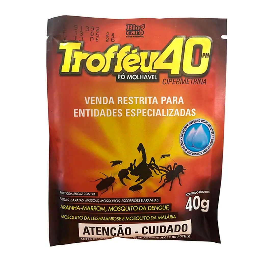 Kit 3 Inseticida Trofféu 40PM Saco de 40g | Shopee Brasil