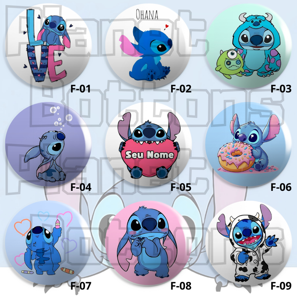 Bottons STITCH - Boton / Button / Botum / Broche / Pin - 3,8cm e 5,5cm ...