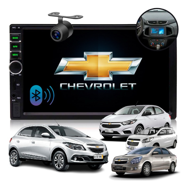 Kit Central Multimidia MP5 2din Espelhamento Android IOS Onix Spin Cobalt Prisma (ATÉ 2020 ...